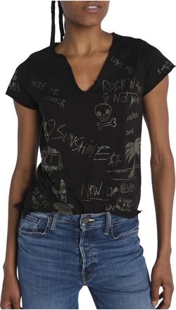 Zadig&Voltaire Femme, Tops, Noir, Taille: 38 FR T-shirts et Polos noirs avec Strass