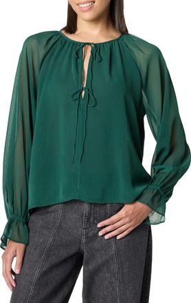 The Drop Piper Tie Front Feminine Blouse Blusen, Regenwald, S