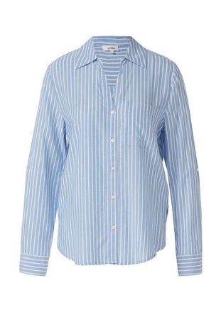 s.Oliver Langarmbluse Bluse Flie&szlig;ende Viskose-Bluse mit Turn-up