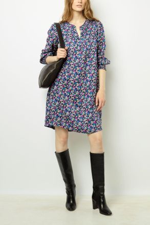 Gerard Darel Robe courte fleurs et jacquard - SALYA - Marine