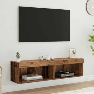 vidaXL vidaXL Ensemble meuble TV avec LED Bois Ancien Bois ding&eacute;nierie