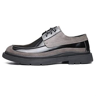 Generic Chaussures habill&eacute;es for Hommes, Chaussures Derby &agrave; Lacets, Patchwork, Bout Rond, en Cuir, antid&eacute;rapantes, Talon Bloc, Semelles en Caoutchouc antid&eacute;ra