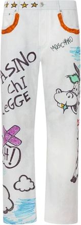 Moschino Homme, Jeans, Multicolore, Taille: M Pantalon en coton bull imprim&eacute;