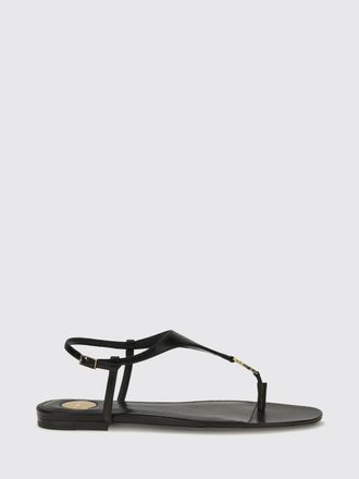 Saint Laurent Sandales tongs Cassandre en cuir de veau avec logo YSL