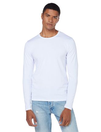 Jack & Jones Herren Jack & Jones Basic Longsleeve Dünner Rundhals Pullover JJEBASIC Langarm Jersey Shirt, Farben:Weiß, Größe Pullover:XS