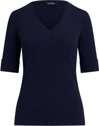 Lauren Ralph Lauren Damen T-Shirt aus Baumwollstretch