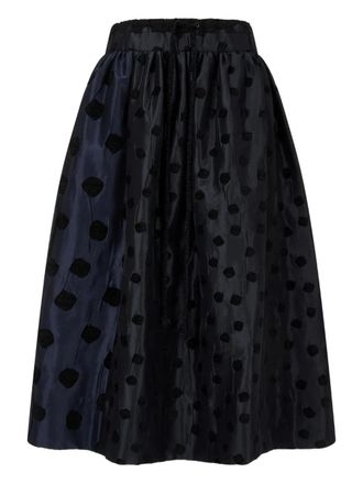 TOMBOY jupe mi-longue &agrave; pois - Noir