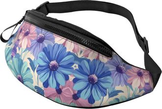 Generic Stylisch Umh&auml;ngetaschen Farbenfroher, Sch&ouml;ner Blumendruck H&uuml;fttasche Umh&auml;ngetaschen G&uuml;rteltasche F&uuml;r Running Laufen Fitness 14X35Cm