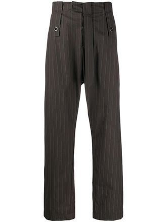 Craig Green pantalon droit à rayures - Gris