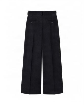 Max Mara Virgin Wool Wide Leg Trousers - Black