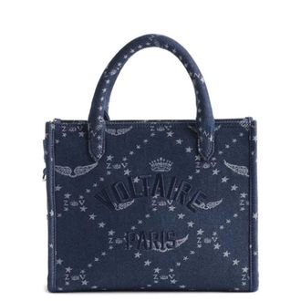 Zadig&Voltaire Femme, Sacs, Bleu, Taille: ONE Size Angel Tote XS Denim Monogram