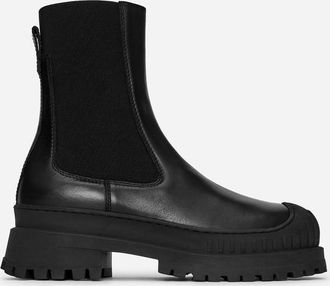Arket Chunky Stiefelette Aus Leder -Schwarz