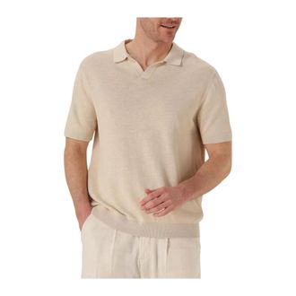 Selected Slhmattis SS Knit SUN Open Polo Noos - - Tops - Herren - Beige - L