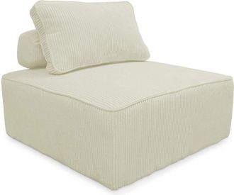 Sweeek Sessel ohne Armlehne mit Cordbezug für ein modulares Sofa, Cord, Creme