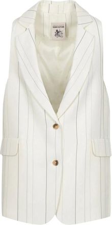 Semicouture Femme, Vestes, Beige, Taille: 36 FR Semicouture Vestes Cream+Black