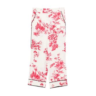 Liu Jo Femme, Pantalons, Rouge, Taille: 38 FR Pantalon satin&eacute; imprim&eacute;