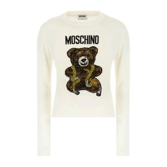 Moschino Rundhals-Strickware - - Knitwear - Damen - Wei&szlig; - S