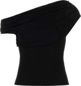 Self Portrait Femme, Tops, Noir, Taille: 38 FR Haut en maille drap&eacute;