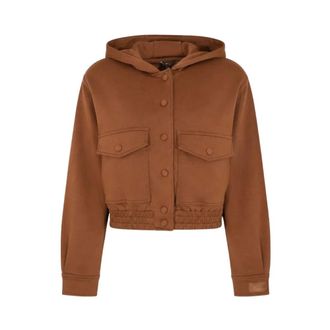Twinset Cropped Sweatjacke - - Sweatshirts & Hoodies - Damen - Braun - L