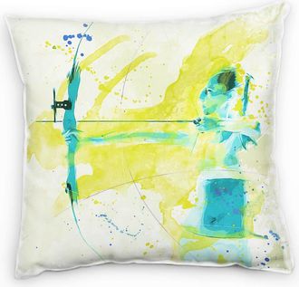 Paul Sinus Art Bogenschiessen Deko Kissen Bezug 40x40cm f&uuml;r Couch Sofa Lounge Zierkissen - Dekoration zum Wohlf&uuml;hlen