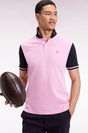 Eden Park Polo Bicolore &Agrave; Manches Courtes En Coton Rose Broderie 10