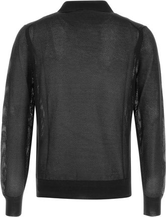 Tom Ford Black Exterior: Cotton Silk Polo T-shirts And Polos