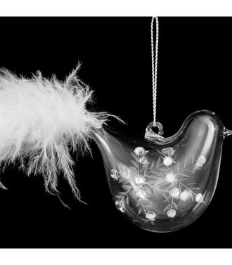 Fééric Lights & Christmas Feeric Lights & Christmas - Weihnachtsthema Vogel + schwanzfeder - Glas
