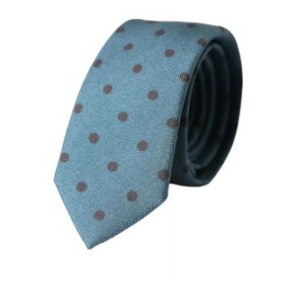 Dolce & Gabbana Verstellbare Seidenkrawatte mit Polka Dots - - Accessories - Herren - Blau - ONE SIZE