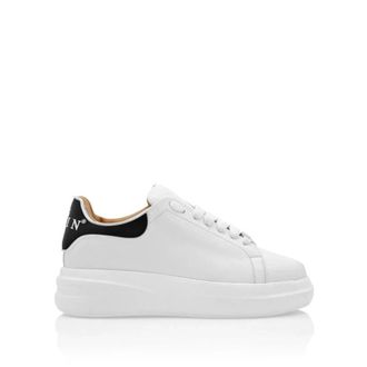 Philipp Plein Leder-Sneaker mit niedrigem Schaft - - Shoes - Herren - Wei&szlig; - 44 EU