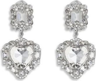 Self Portrait Femme, Accessoires, Gris, Taille: ONE Size Boucles doreilles avec pendentif en forme de coeur et bijoux