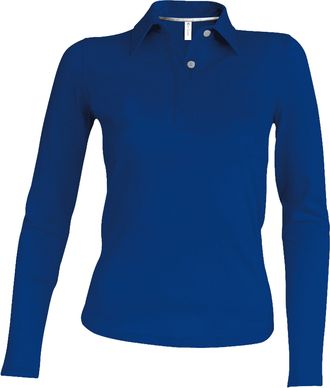 Kariban Ladies Piqu&eacute; Langarm Poloshirt K244, Gr&ouml;&szlig;e:L;Farbe:Light Royal Blue