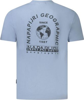 Napapijri Logo-Embroidered Cotton T-Shirt - Blue