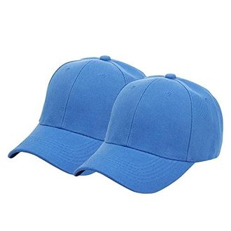 Generic Casquette de baseball r&eacute;glable de couleur unie pour femme 2 pi&egrave;ces chapeau dext&eacute;rieur casquette de sport d&eacute;t&eacute; d&eacute;contract&eacute;e et de baseball pour hommes 