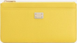 Dolce & Gabbana Kartenetui Groß Aus Dauphine-kalbsleder - Frau Geldbörsen Und Kleinlederwaren Gelb Leder Onesize