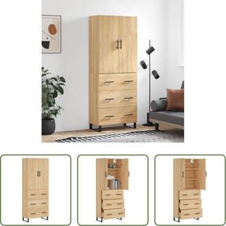 vidaXL Holzwerkstoff - Highboard Sonoma-Eiche 69,5x34x180 cm Holzwerkstoff