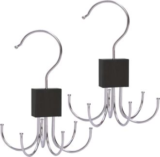 Generic Platzsparend f&uuml;r den Schrank - G&uuml;rtel-Organizer, drehbarer Riemenhalter | kompakte H&auml;nge-Organizer, 2-teilig, mit um 360&deg; drehbarem Haken f&uuml;r Schals, 