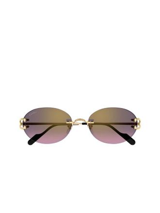Cartier Womens Sunglasses Purple Gradient-Gold Metal Eyewear - Gradient/gold