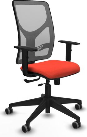 Piqueras y Crespo Schreibtischstuhl mit 1D-Armen, h&ouml;henverstellbare Lendenwirbelst&uuml;tze, ausgestattet mit Syncro/Traslack und Schneideschaum, Grau/Dunkelorange