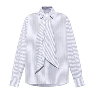 sacai Popeline-Hemd mit Satinband - - Blouses & Shirts - Damen - Beige - M