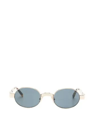 Miu Miu Eyewear SMUB51 Oval Metal Frame Sunglasses - Silver