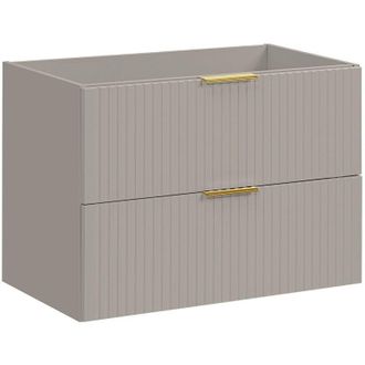 Vente-Unique Vente-unique - Meuble sous vasque suspendu stri&eacute; - Beige - L80 cm - zevara