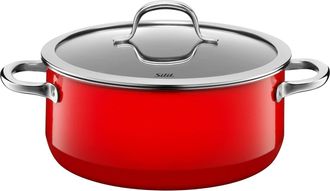 Silit Passion Red Kochtopf 24cm, Glasdeckel, Bratentopf 4,4l, Silargan Funktionskeramik, Topf Induktion, rot