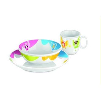 Tescoma Bambini Tischservice-Set mit Feen-Motiv, bestehend aus Teller, Sch&uuml;ssel und Tasse