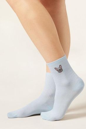 Calzedonia Socken Mit Dog-stickerei Blau