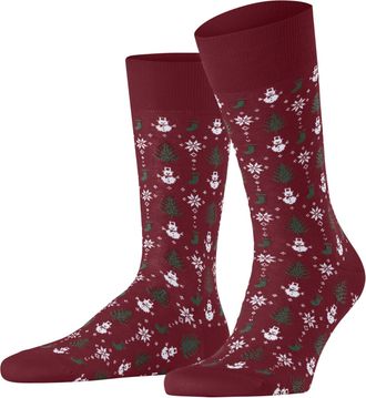 Falke Herren Socken Merry Party M So Baumwolle gemustert 1 Paar, Rot Scarlet 8228, 39-42