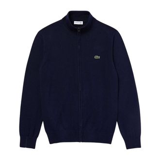 Lacoste Homme, Pulls, Bleu, Taille: M Pull à Zip en Coton Design Élégant