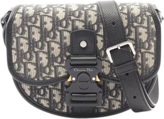 Dior Pre-owned Gallop Mini Sac Bandouli&egrave;re Oblique en Toile et Cuir - Femme - Pre-owned - Beige - Taille: ONE Size