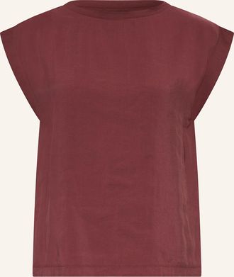 OPUS Blusentop Silkisi Im Materialmix rot