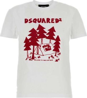Dsquared2 Femme, Tops, Blanc, Taille: 36 FR Cotton T-Shirt
