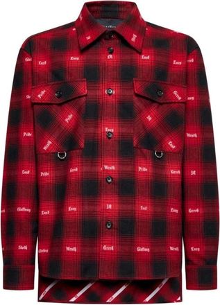 John Richmond Homme, Chemises, Rouge, Taille: M Chemise &agrave; Carreaux avec Poches de Poitrine